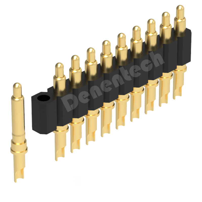 Denentech 2.54MM pogo pin H4.0MM solder single row male pogo pin connector for smart watch ...